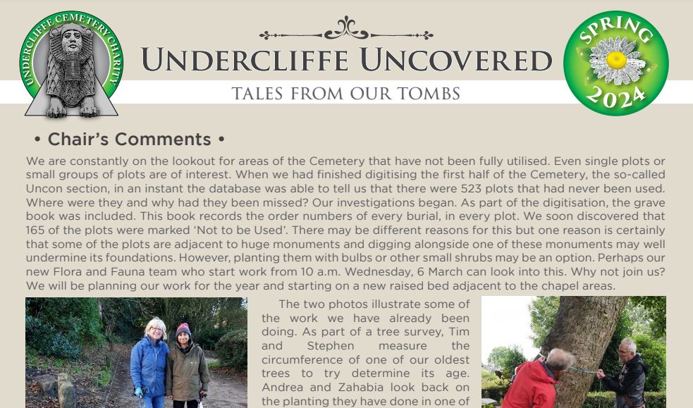 Spring 2024 Newsletter - Undercliffe Cemetery